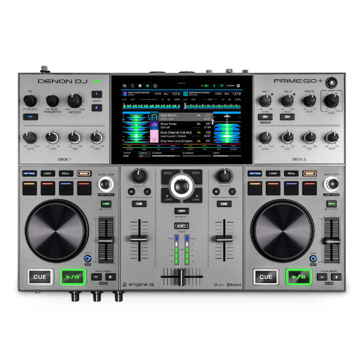 Denon PRIME GO + 2-Deck Rechargeable Smart DJ Console w/7" Touchscreen